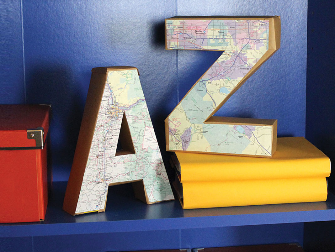 DIY alphabet art with cereal boxes