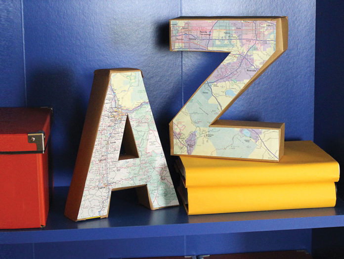 DIY alphabet art with cereal boxes