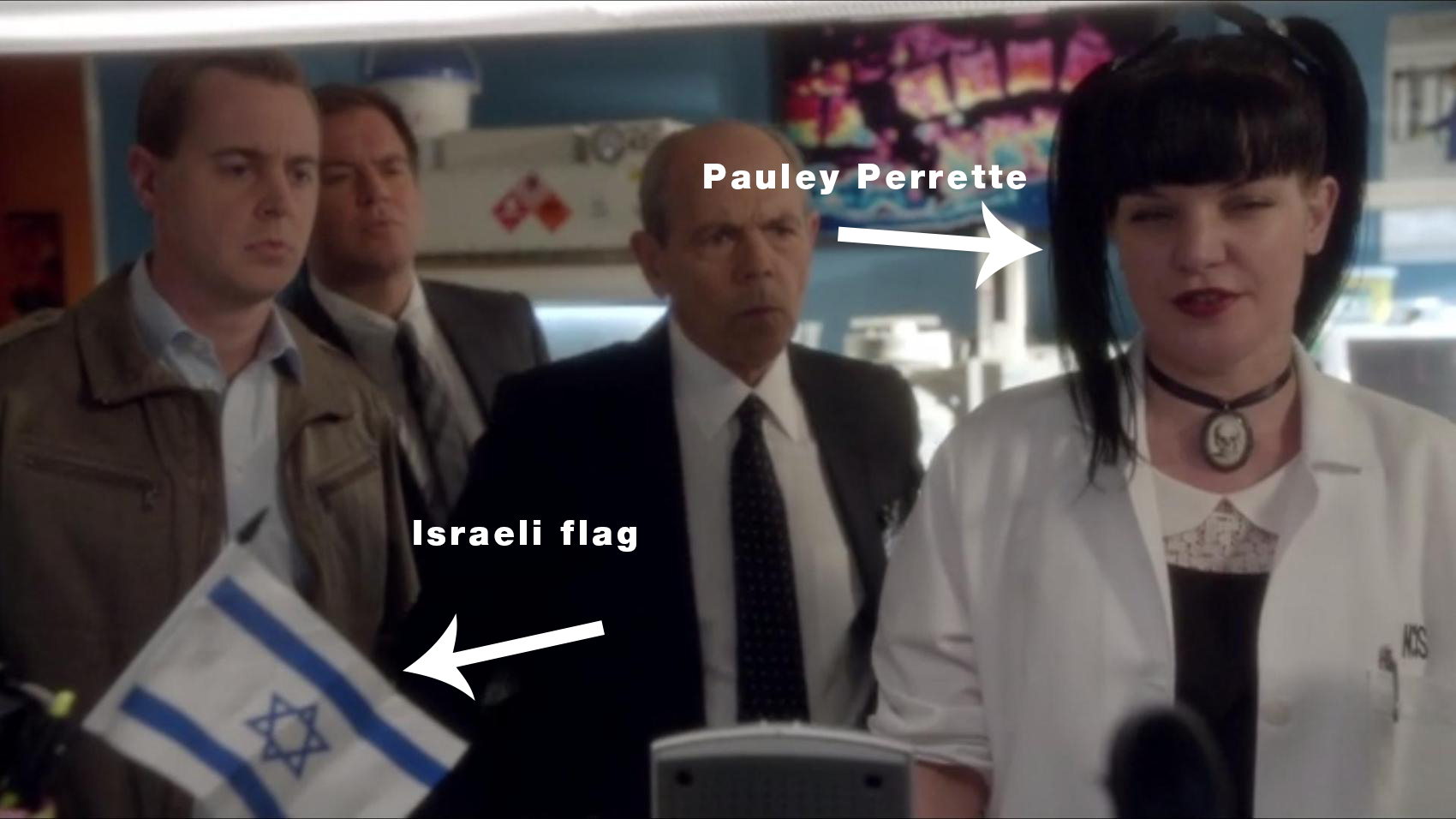 There's an Israeli flag circulating on the set of NCIS and we're ...